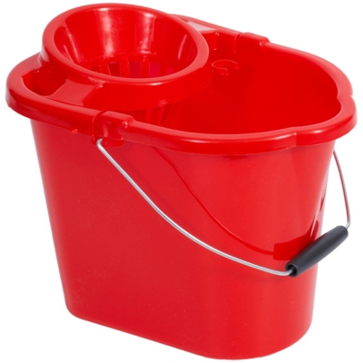 14 Litre Red Bucket With Wringer - Pakex